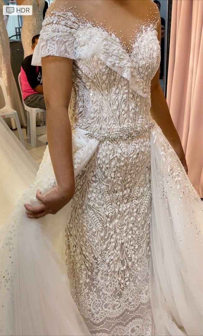 Two-way Asymmetrical Wedding gown, Women's Fashion, Dresses & Sets ...