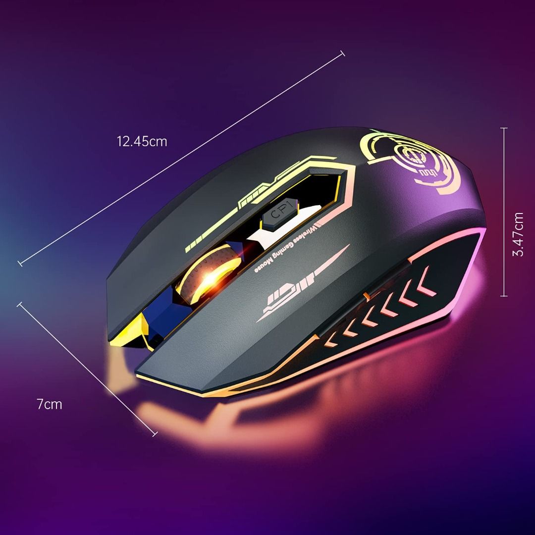 UHURU Wireless Gaming Mouse, Gaming Mice with 10000 DPI, 6 Programmable ...