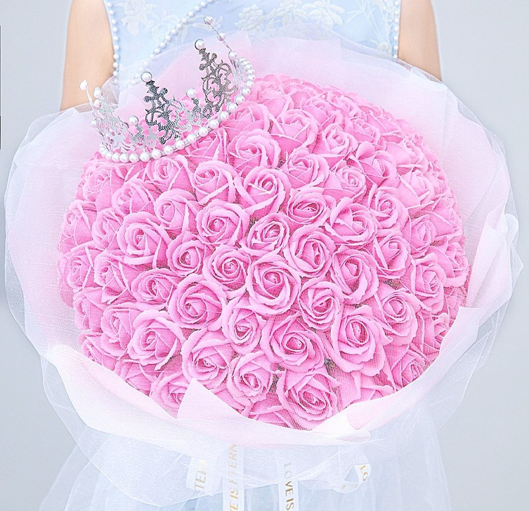 Vday Preorder Baby Pink Roses Bouquet Freshly Wrapped, Hobbies & Toys ...