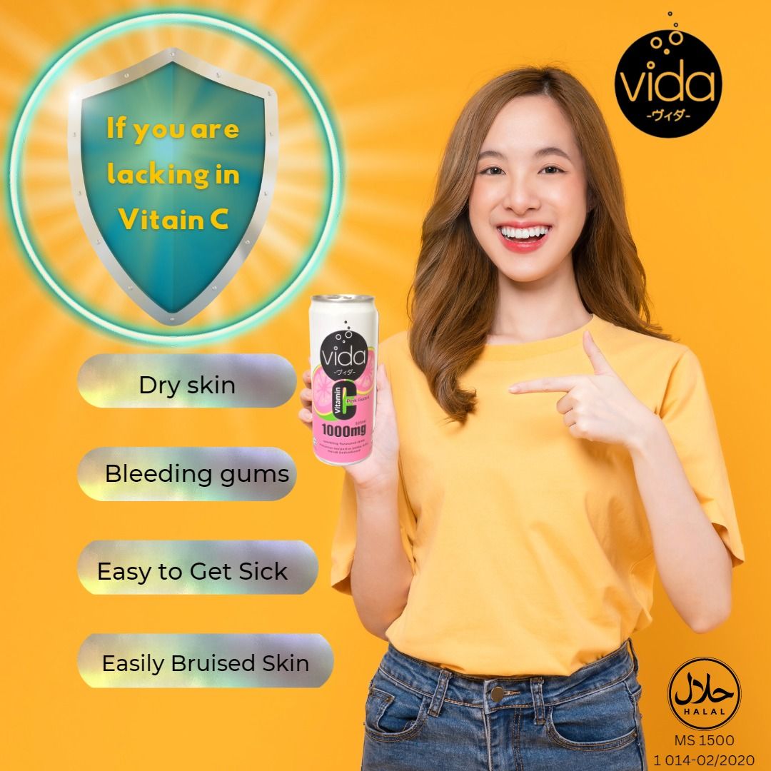 Vida High Vitamin Soda Guava [325ml], Food & Drinks, Beverages on Carousell