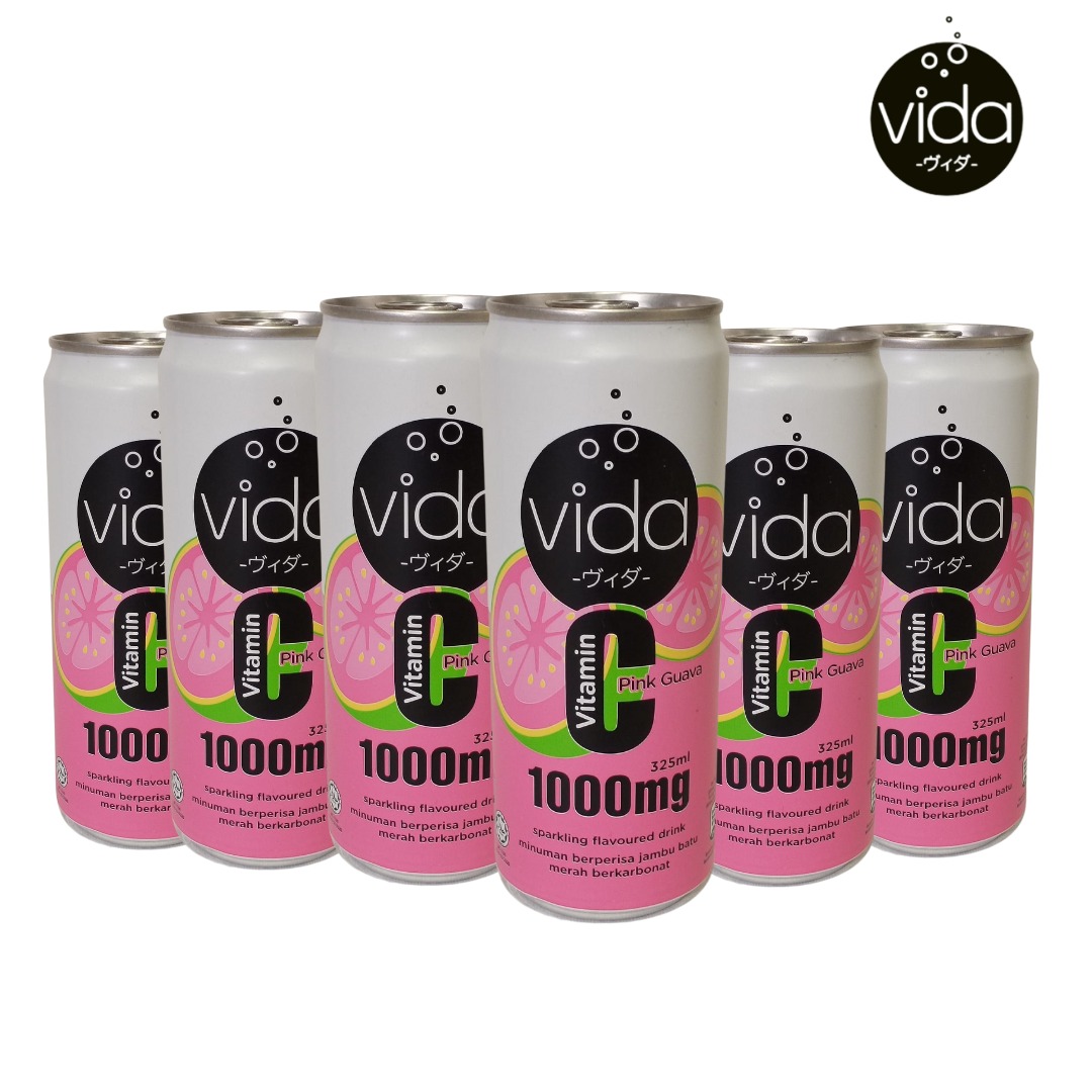 Vida High Vitamin Soda Guava [325ml], Food & Drinks, Beverages on Carousell