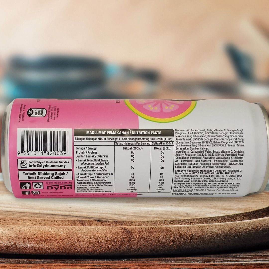 Vida High Vitamin Soda Guava [325ml], Food & Drinks, Beverages on Carousell
