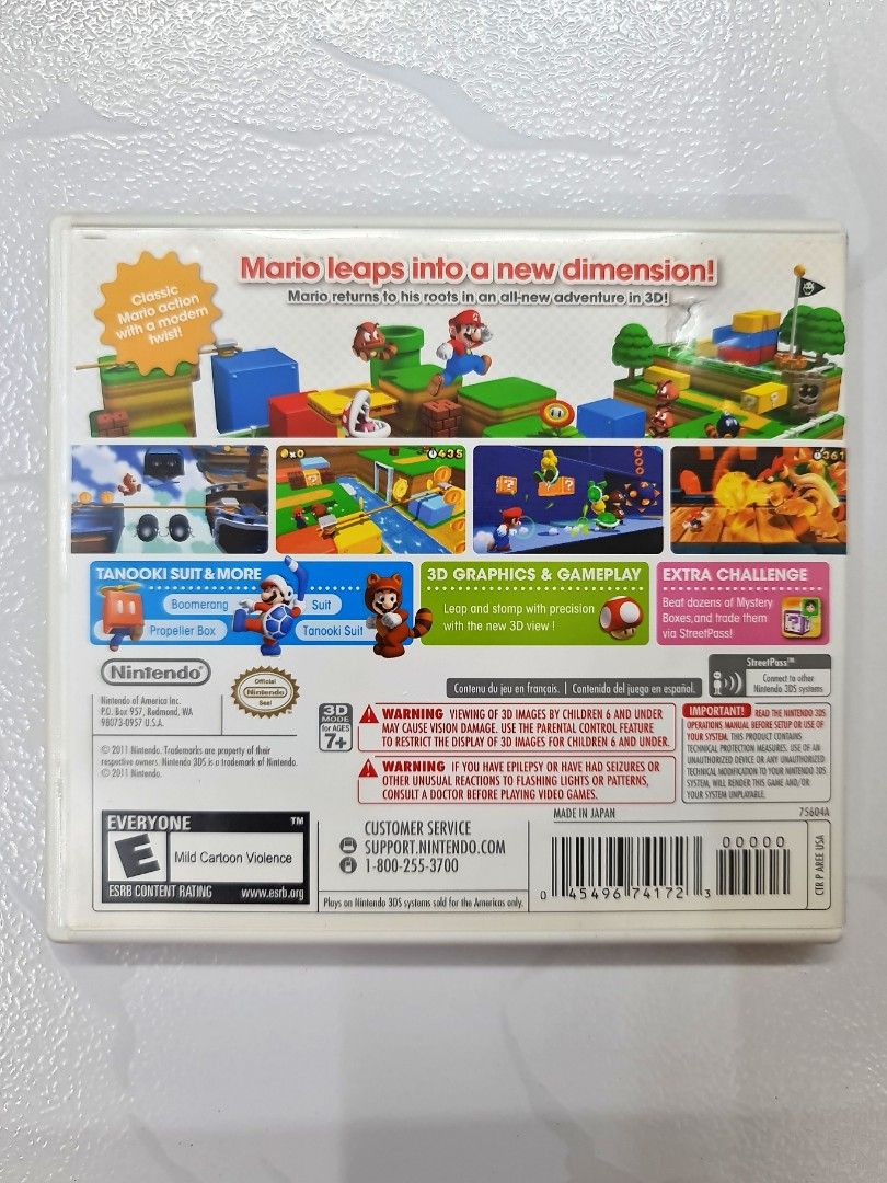 Video Game for Nintendo 3DS : Super Mario 3D Land *Rare / Used ...