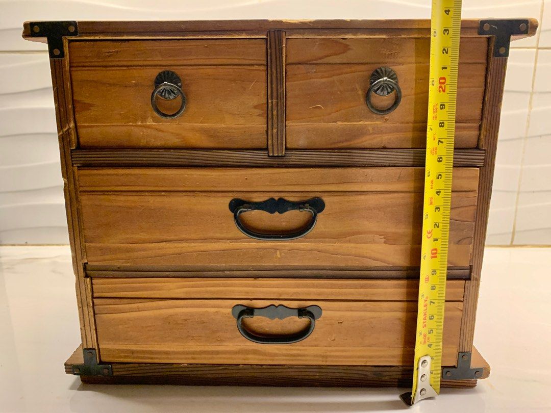 Vintage Wooden Desktop Drawer Organizer| Vintage 4-Drawer Organizer for ...