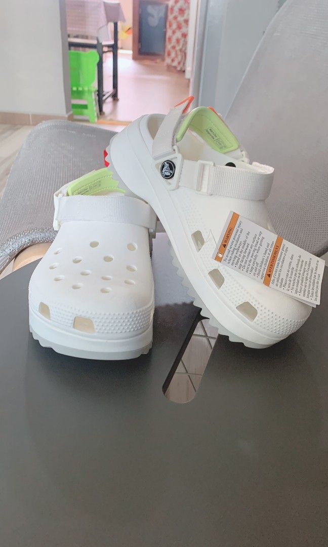 White Crocs, Women's Fashion, Footwear, Sandals on Carousell