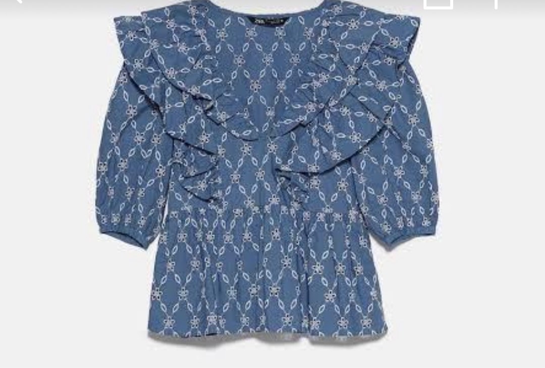 zara eyelet too, Women's Fashion, Tops, Blouses on Carousell
