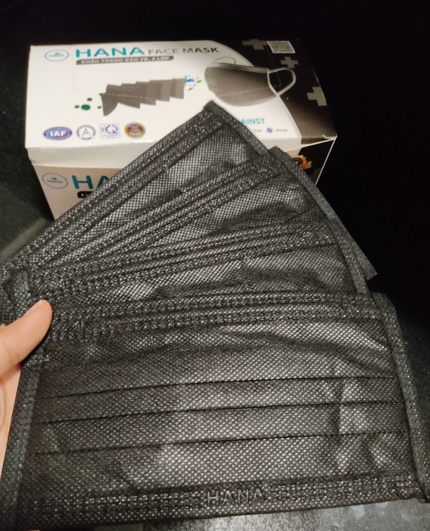 4 surgical black mask $6 one box 50 pc, Health & Nutrition, Face Masks ...