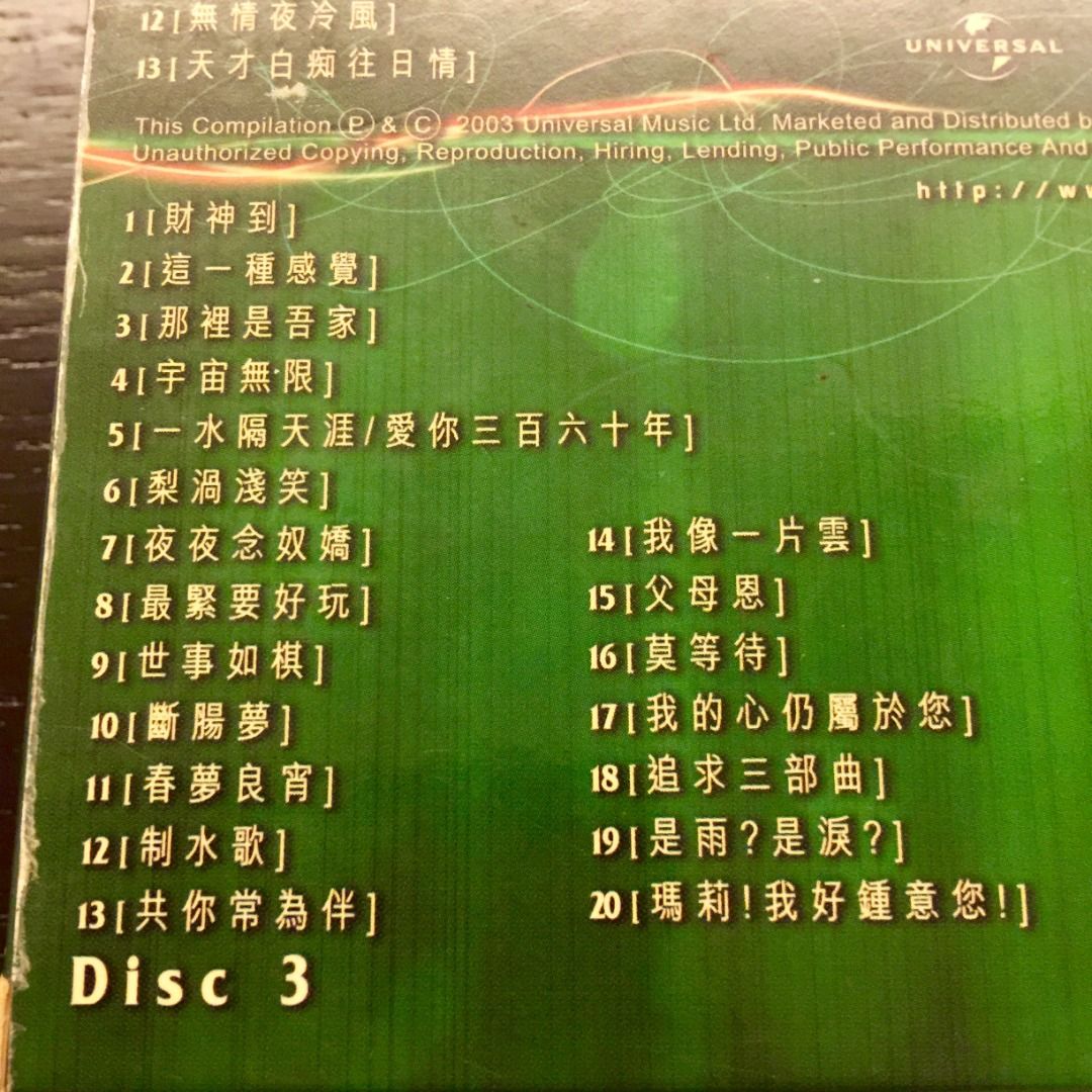 許冠傑音樂珍藏集 4CD 套裝 Sam Hui Music Collection 4CD Set, 興趣及遊戲, 音樂樂器 & 配件, 音樂與 ...
