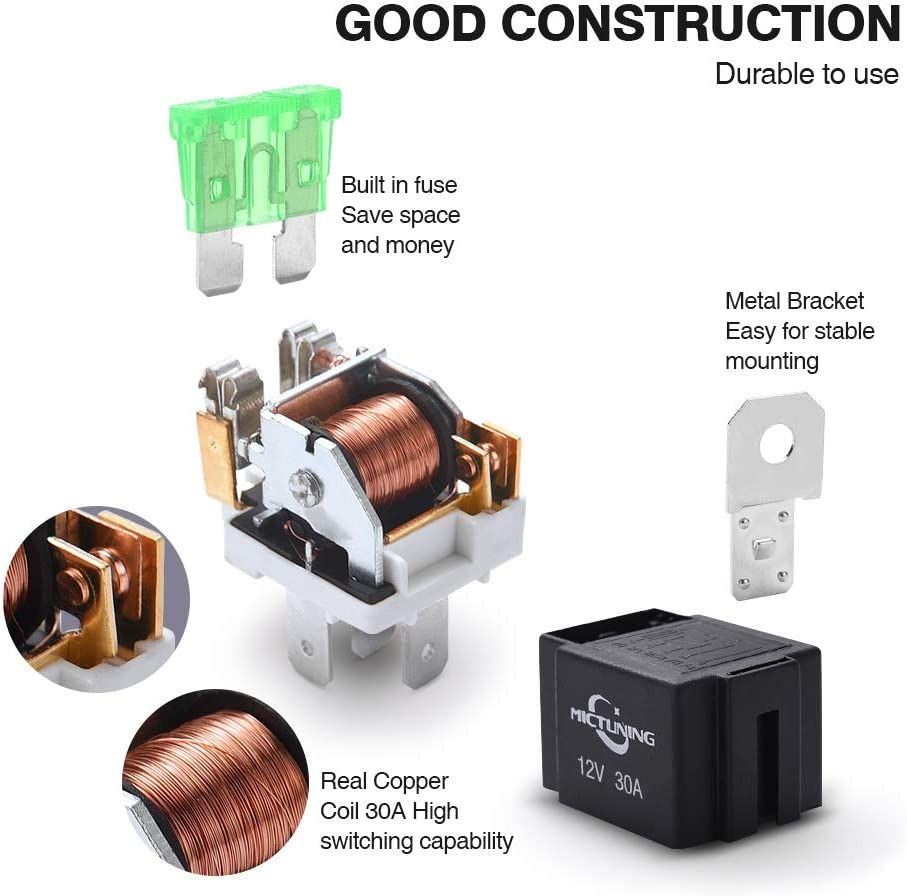 A49 3 Pack MICTUNING 12V Fuse Relay Switch Harness Set - 30A ATO ATC ...