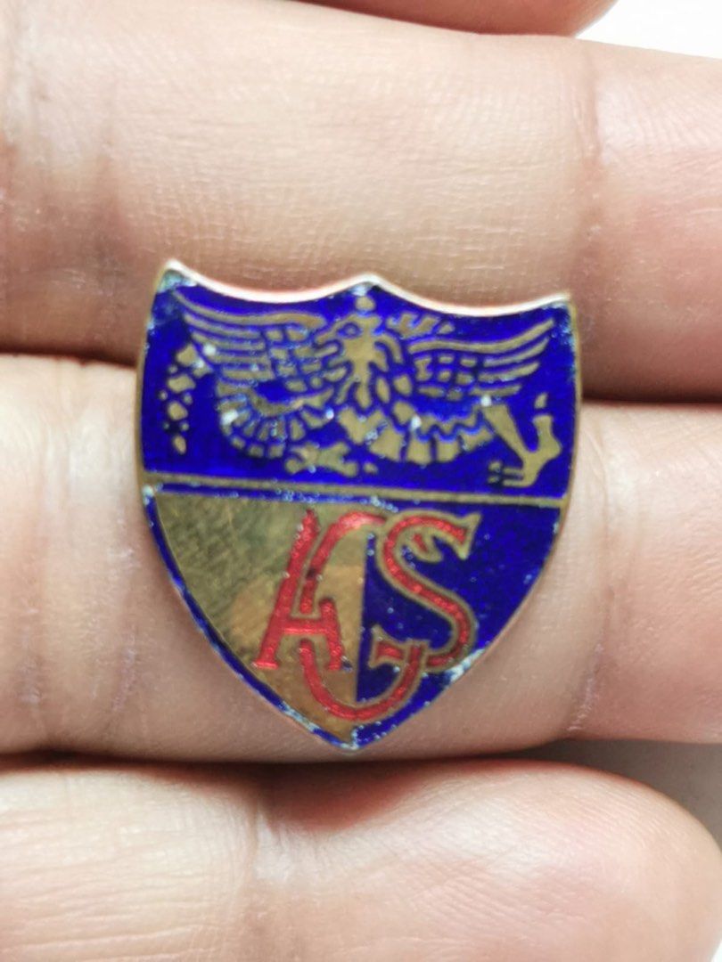 ACS anglo Chinese school copper enamel badge, Hobbies & Toys ...