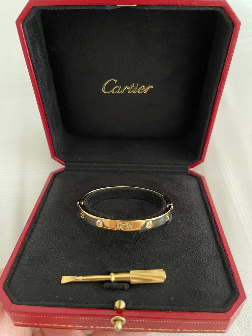 Authentic Cartier Love Bangle with Dia, Women's Fashion, Jewelry ...