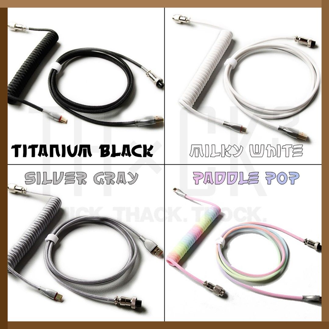 Aviator Coiled USB-C Cable for Mechanical Keyboards, Computers & Tech ...