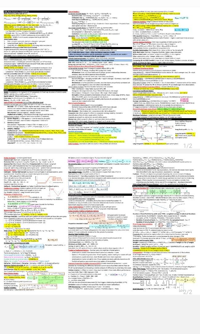BF3204 Financial Modelling Cheatsheet, Hobbies & Toys, Books ...