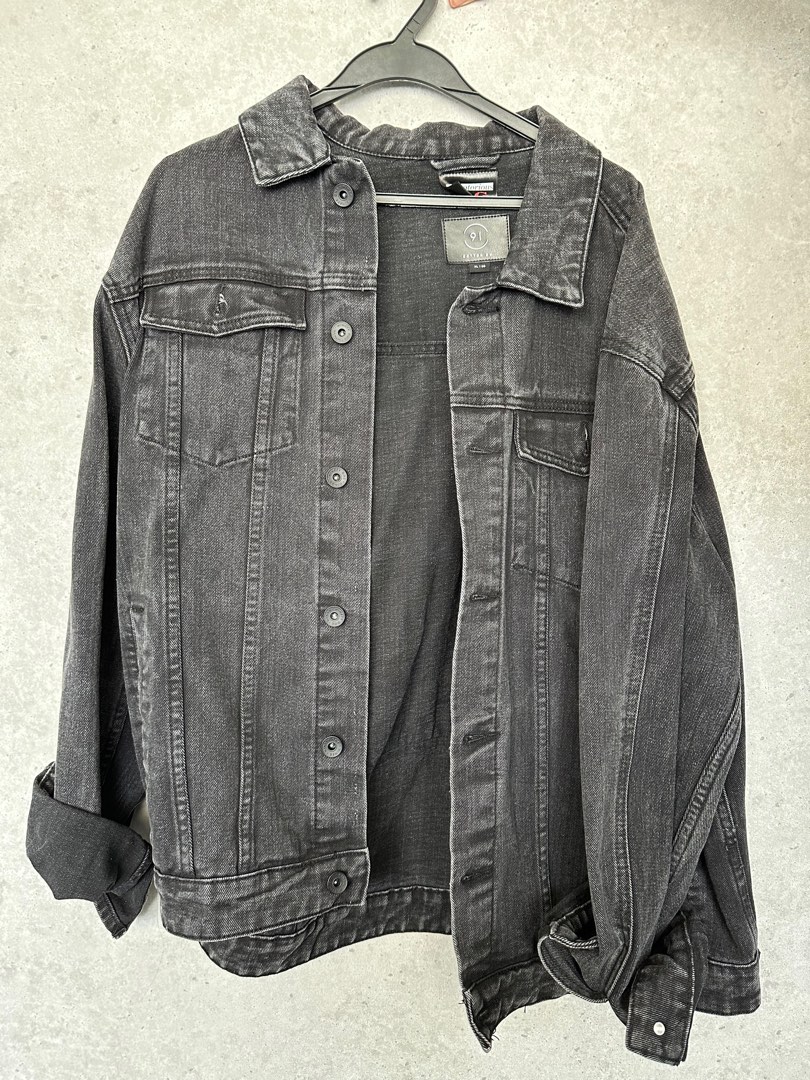 Black Denim Jacket, Women's Fashion, Coats, Jackets and Outerwear on ...