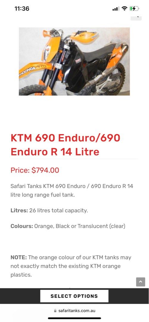 Black Safari 14L Tank KTM 690 Enduro Enduro-R SMC SMC-R (2008-2018 ...