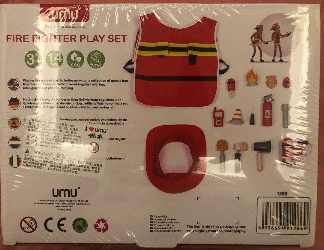 (BNIB) Umu firefighter pretend play set, Hobbies & Toys, Toys & Games ...