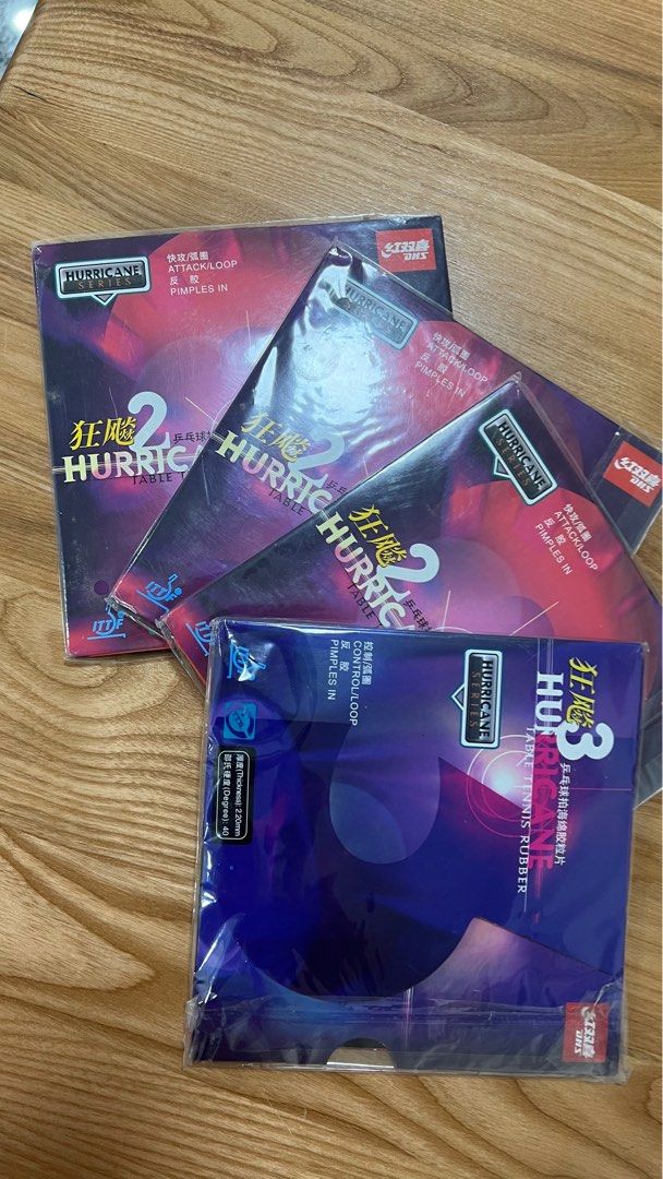 Brand New DHS Hurricane 2 and 3 Table Tennis Rubber, Sports Equipment ...
