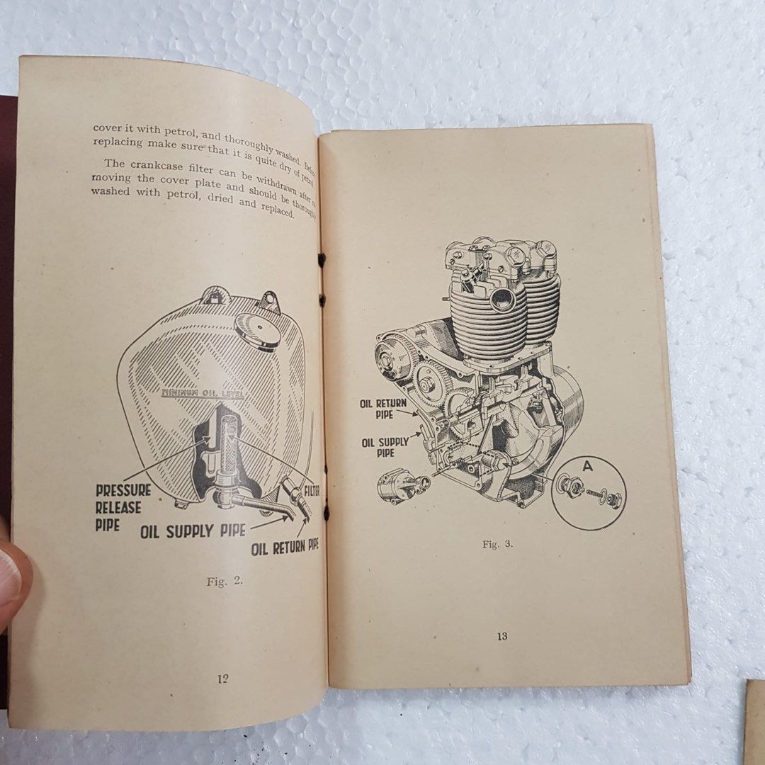 BSA motorcycle manual model A7 500cc O.H.V vertical twin, Hobbies ...