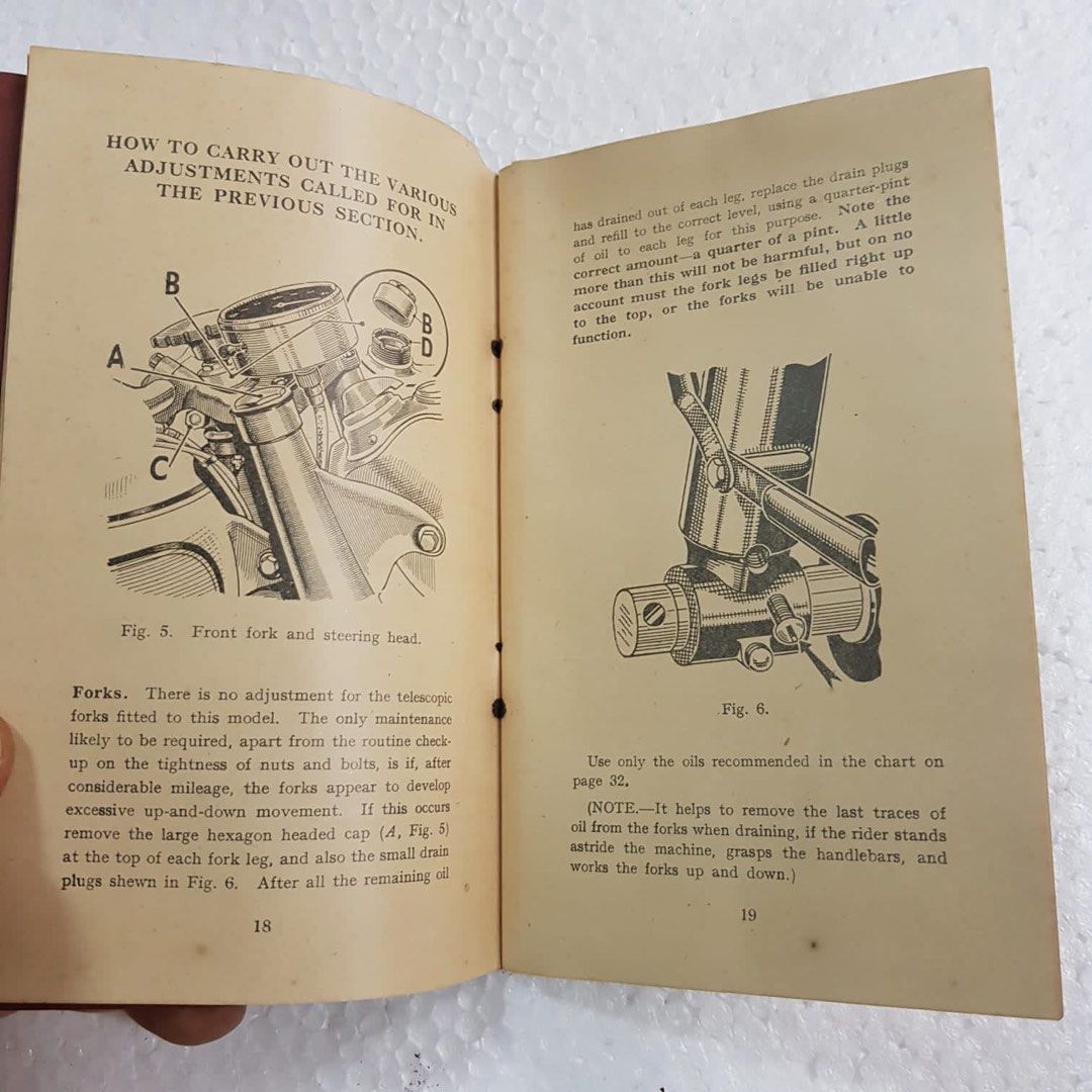 BSA motorcycle manual model A7 500cc O.H.V vertical twin, Hobbies ...