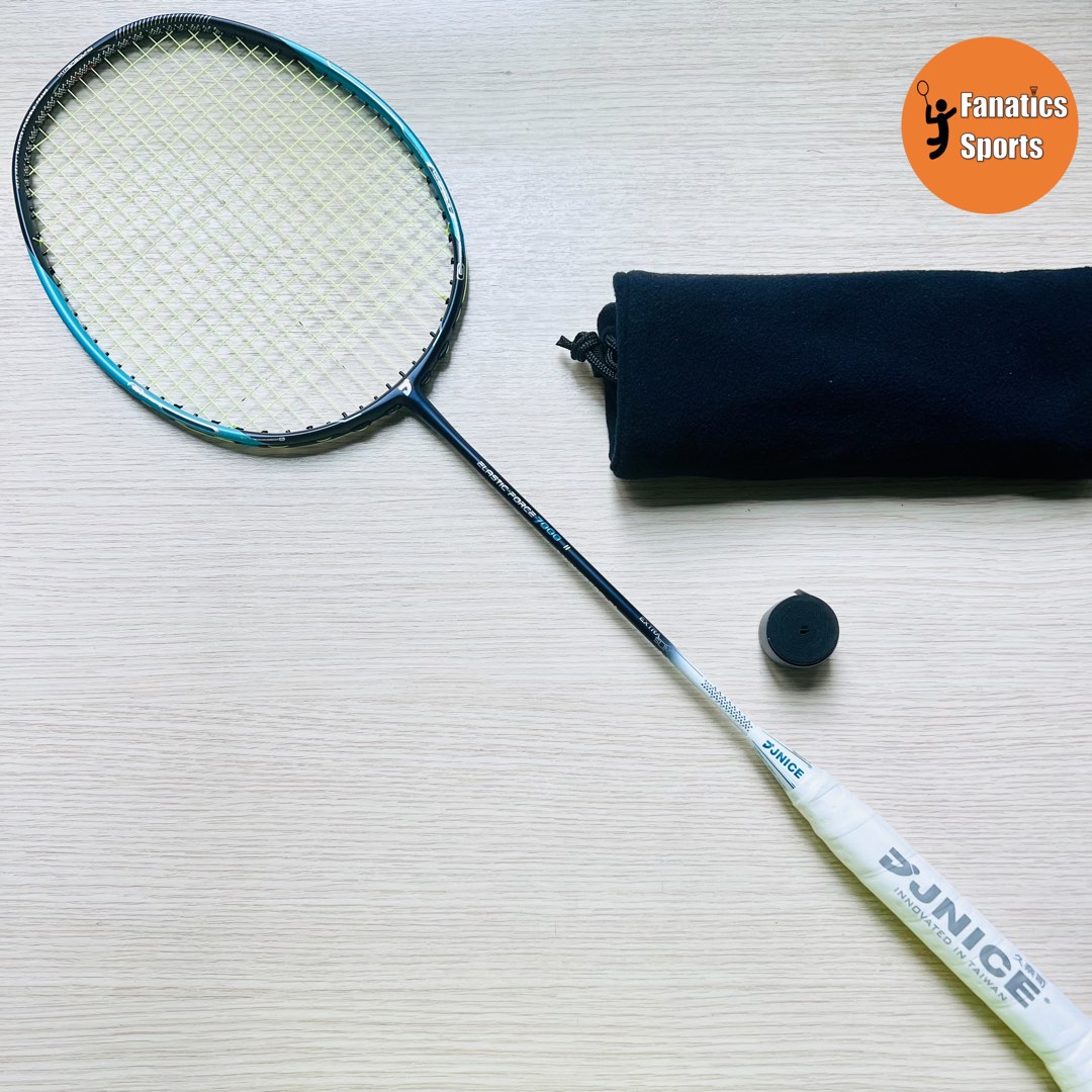 [Bundle] Brand New Jnice Elastic Force 7000 II Badminton Racket strung ...
