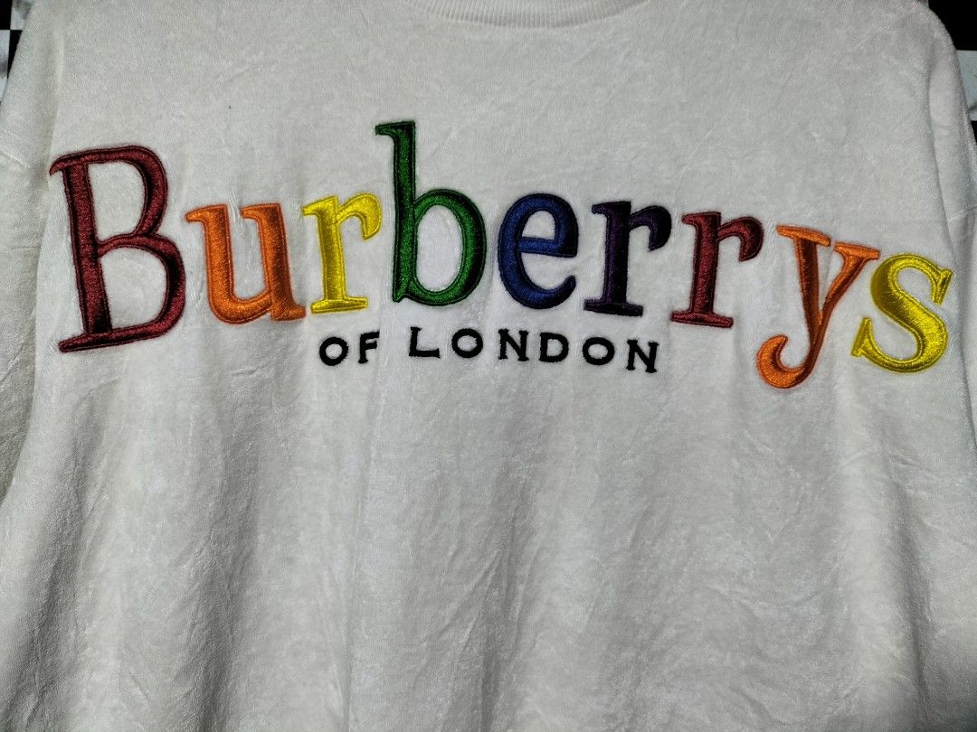 Burberry rainbow logo towelling sweatshirt, Men's Fashion, Coats ...