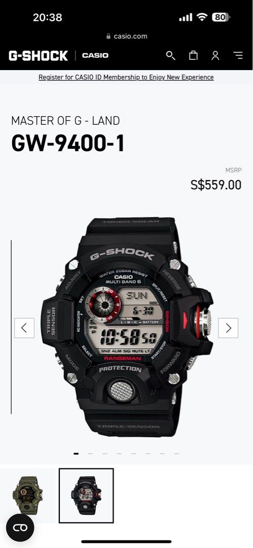 Casio G-Shock GW-9400-1 Rangeman, Men's Fashion, Watches & Accessories, Watches on Carousell