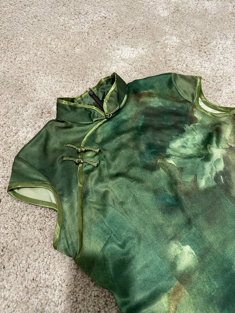 Cheongsam in Light Green Color, Women's Fashion, Dresses & Sets ...