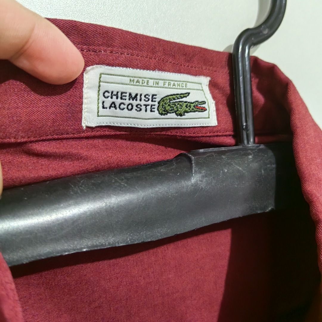 Classic Maroon Lacoste Polo, Men's Fashion, Tops & Sets, Formal Shirts ...