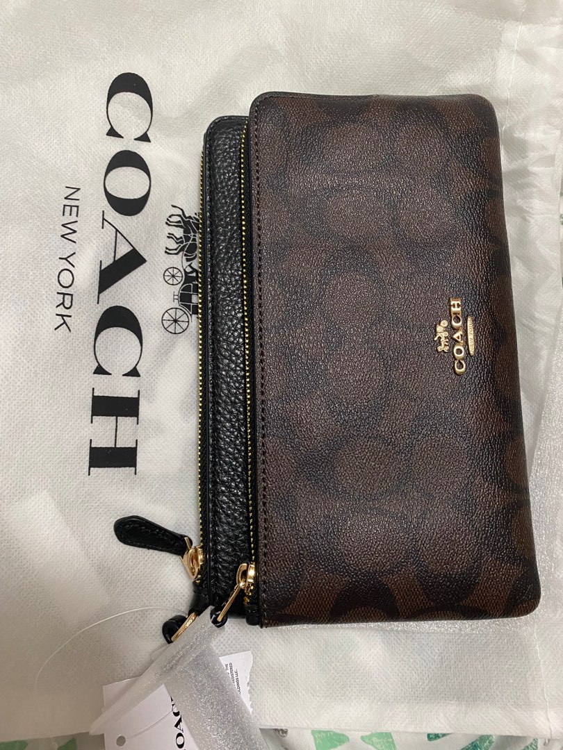Coach Signature PVC double zip wallet, Women's Fashion, Bags & Wallets ...