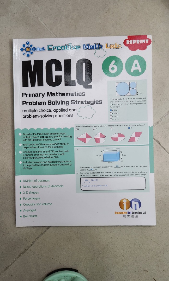 Creative Math Lab MCLQ Primary Mathematics Problem Solving Strategies ...