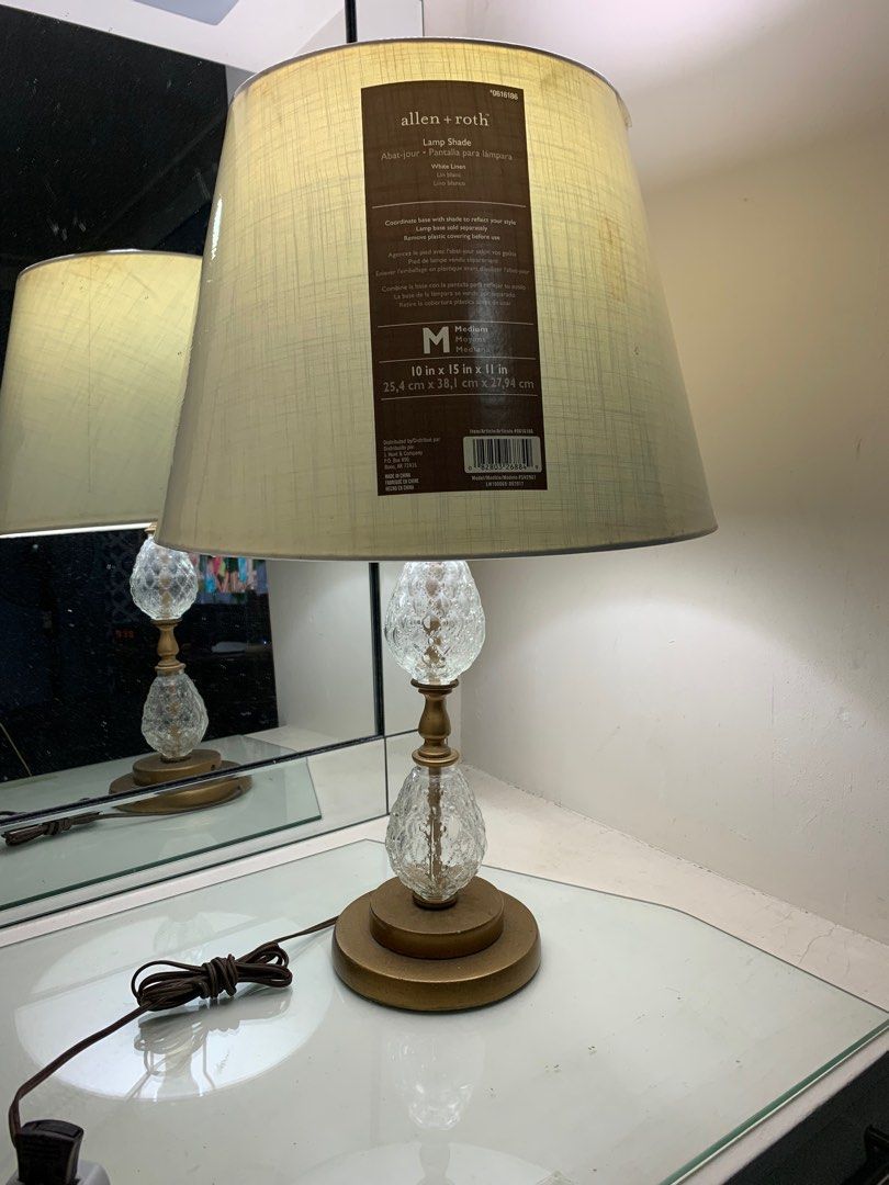 Crystal Base Lamp Shade (1piece Only), Furniture & Home Living ...
