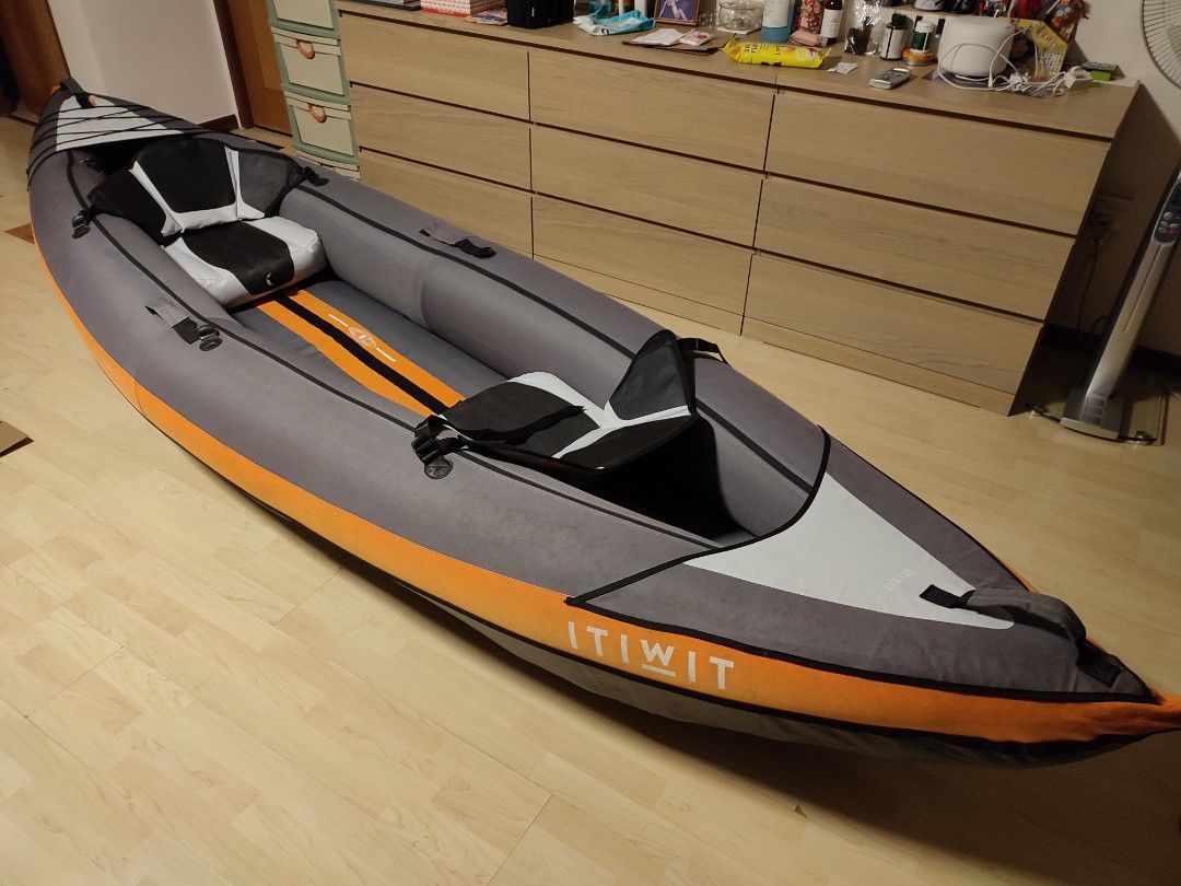 Decathlon Inflatable Kaya Itiwit100-3 Persons - Orange, Sports ...