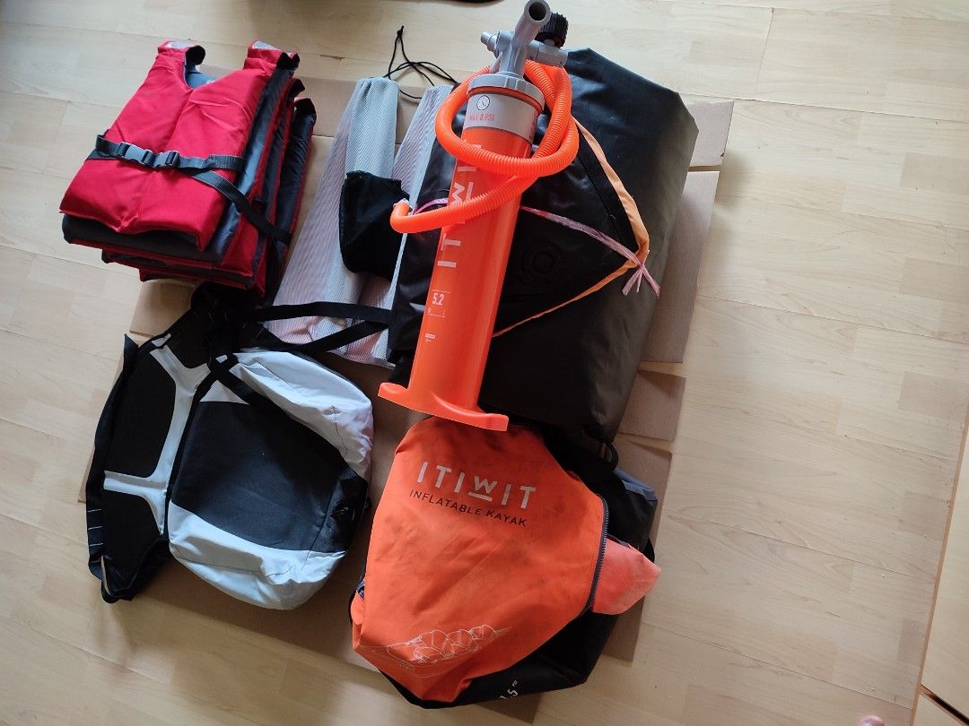 Decathlon Inflatable Kaya Itiwit100-3 Persons - Orange, Sports ...