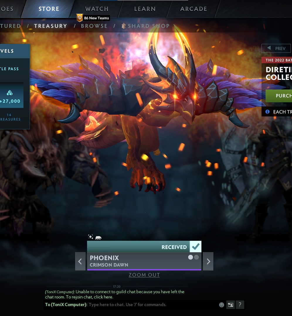 Dota 2 Collector's Cache 2022 PART 1 (Phoenix - Crimson Dawn), Video ...