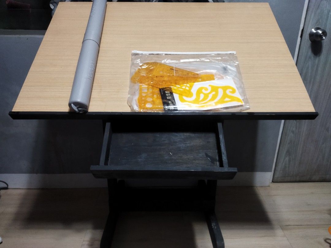 DRAFTING TABLE (w/ templates and canister), Hobbies & Toys, Stationary ...
