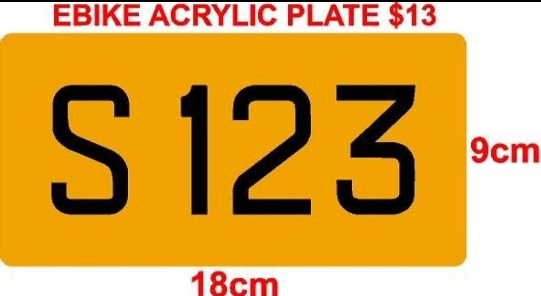 E Bike Acrylic Licence Plate, Sports Equipment, Bicycles & Parts ...