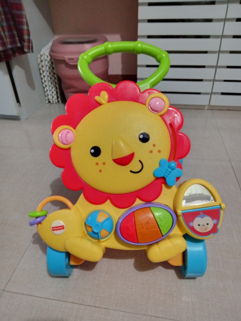 Fisher Price Musical Lion Push Walker, Babies & Kids, Infant Playtime ...