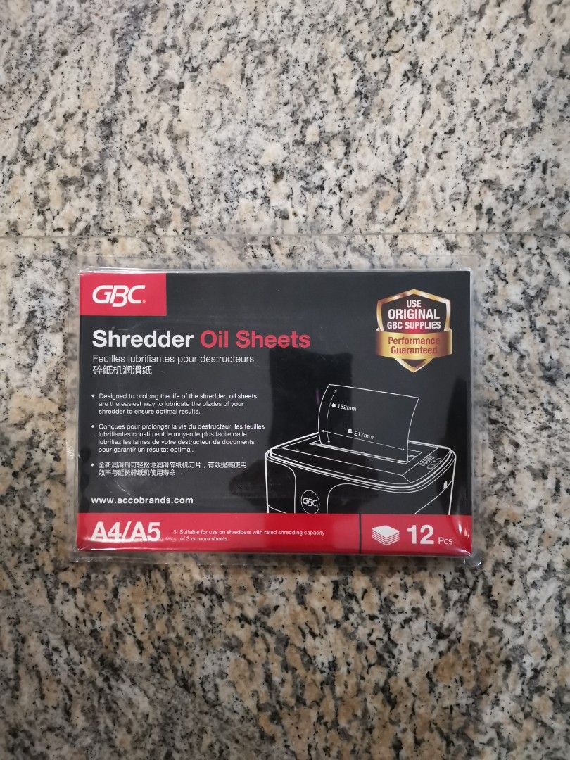 Gbc shredder oil sheet, Hobbies & Toys, Stationery & Craft, Stationery ...