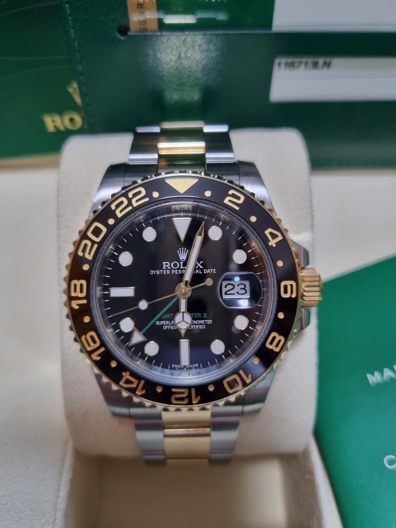 GMT MASTER 2 HALF GOLD, Luxury, Watches on Carousell