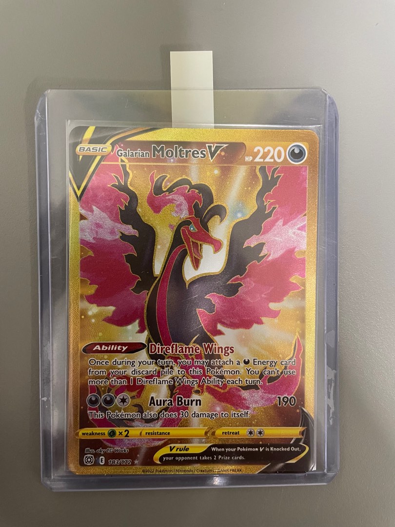 Gold Galarian Moltres V Secret Rare, Hobbies & Toys, Toys & Games on ...