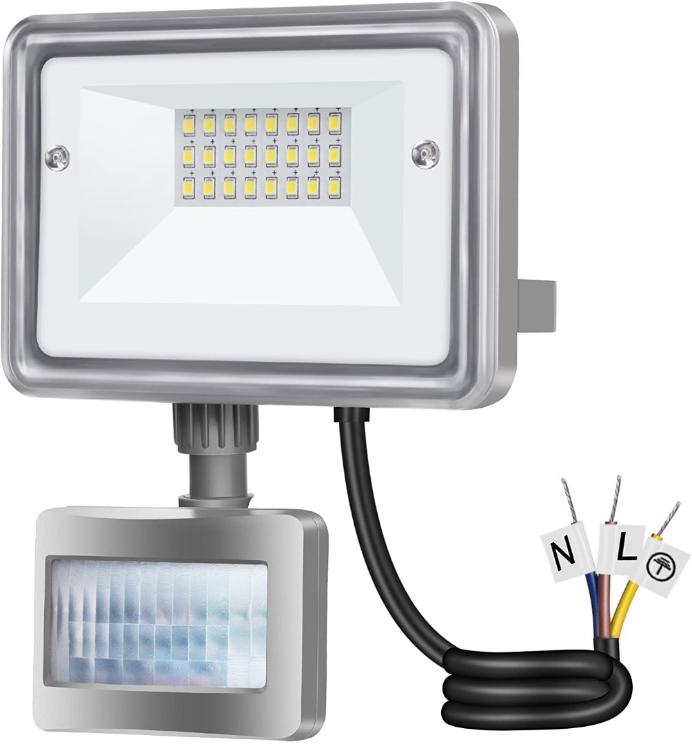 Gosun 10W Motion Sensor LED Flood Lights, 950LM(100W Equiv.), 3000K ...