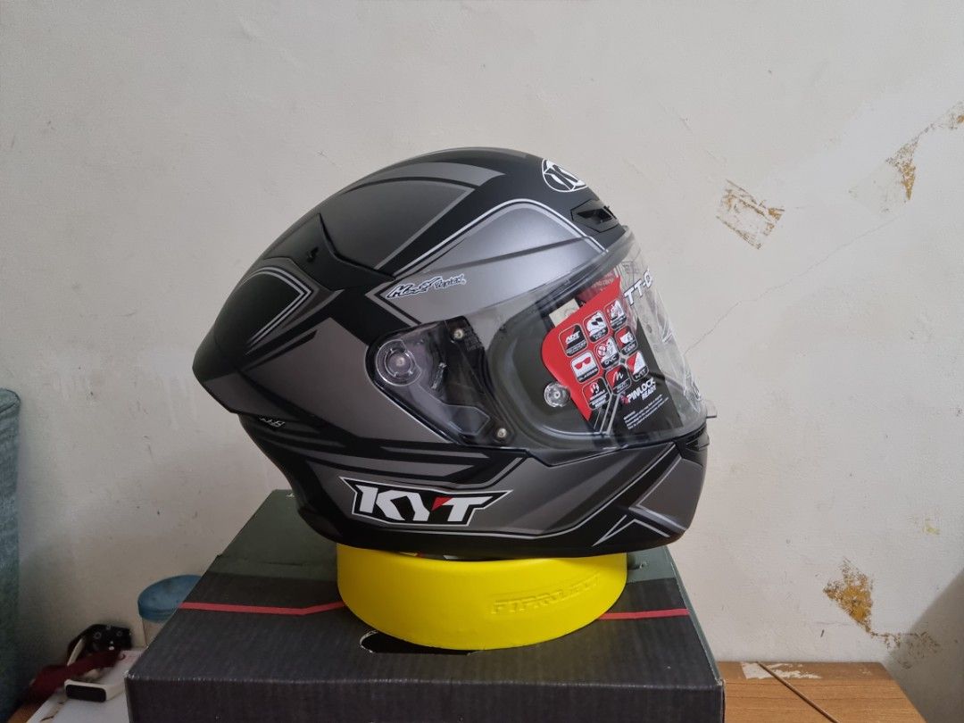 Helmets kyt tt course tourist grey matte full face 2023, Auto Accessories on Carousell