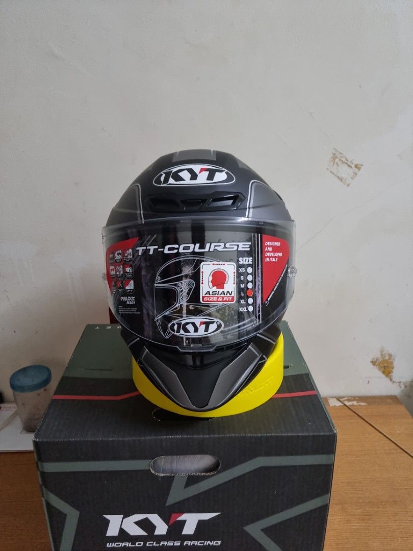Helmets kyt tt course tourist grey matte full face 2023, Auto Accessories on Carousell