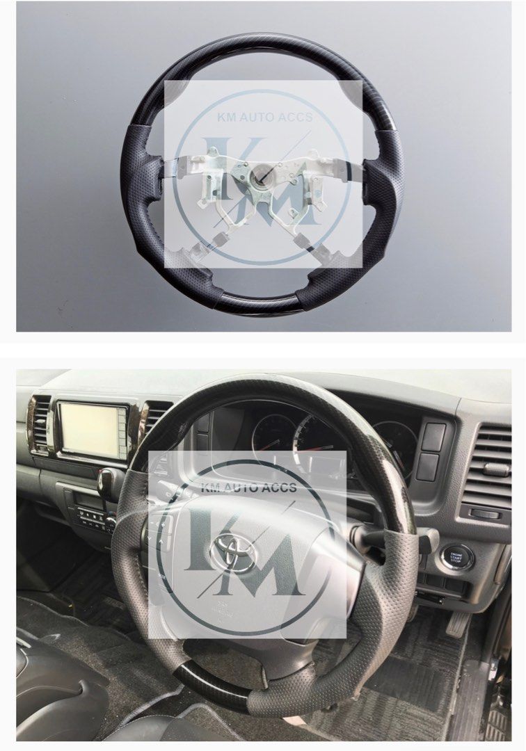 Hiace Real Carbon Fiber Steering Wheel / Hiace accessories, Car ...