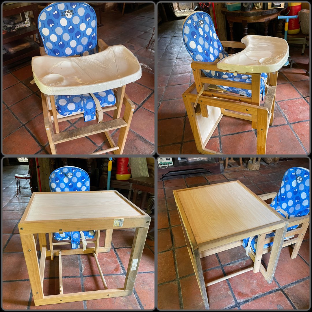 High Chair Convertible to Table , Wooden High Chair , Convertible to ...