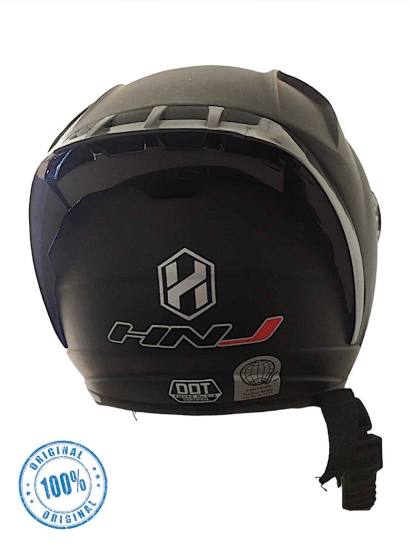 HNJ ORIGINAL HELMET MATTE BLACK HALF FACE, Motorbikes, Motorbike Parts ...