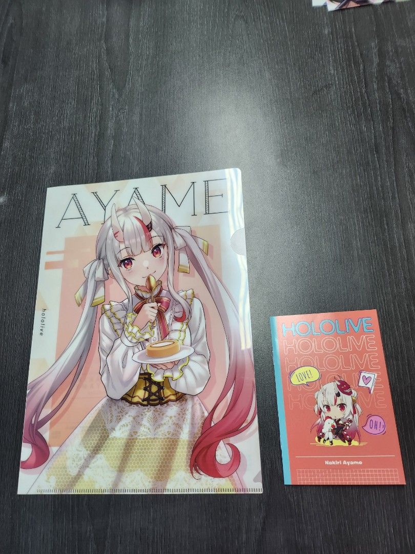 Hololive x Lawson A4 File and Mini Notebook Set Tokoyami Towa Ookami ...