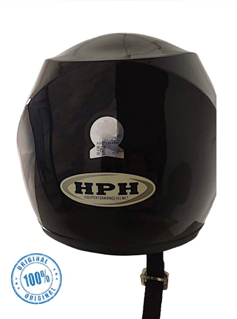 HPH ORIGINAL FULL FACE HELMET GLOSSY BLACK, Motorbikes, Motorbike Parts ...