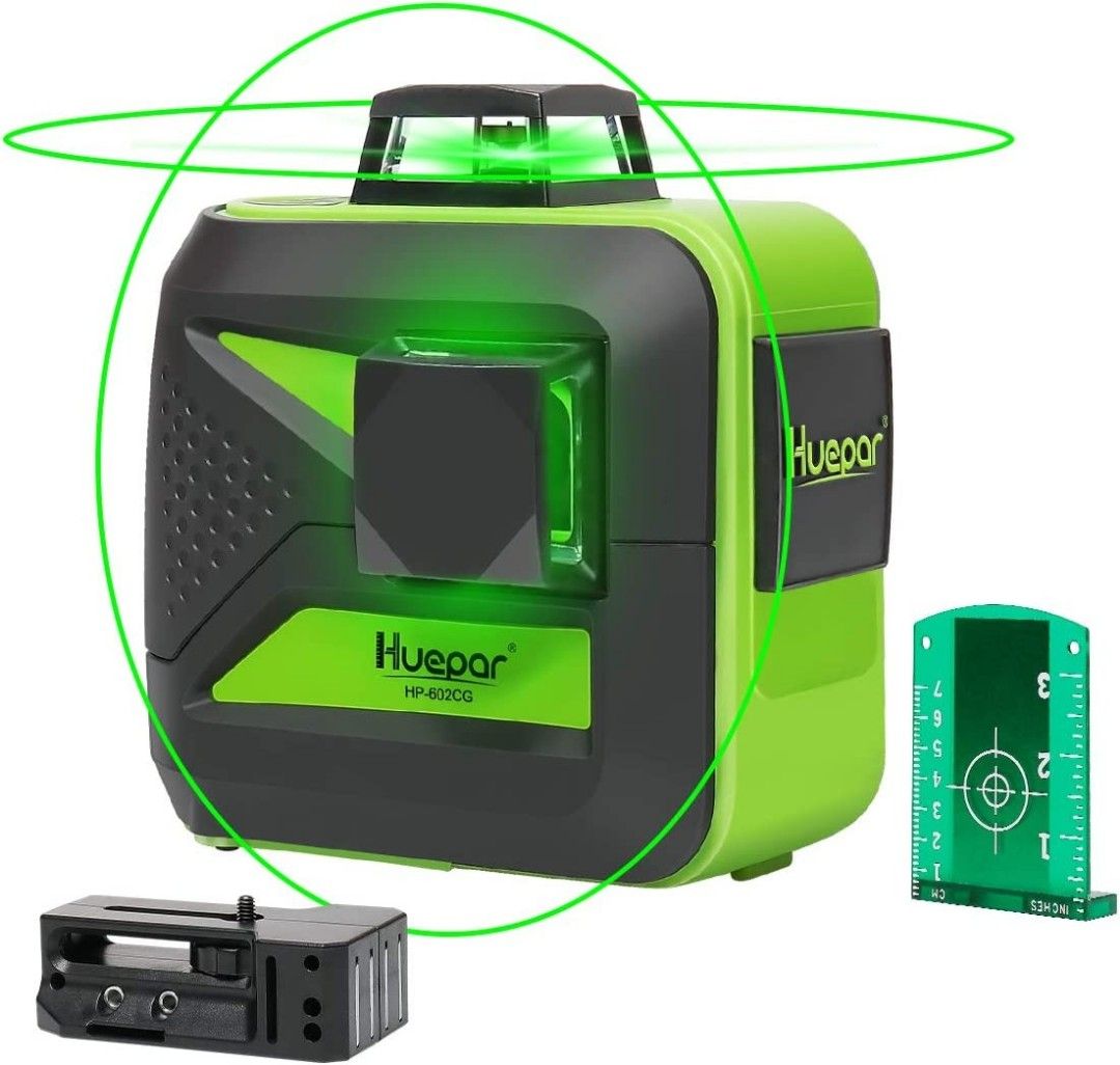 Huepar 360 Laser Level Green 602CG, Cross Line with Pulse Mode, Triple ...