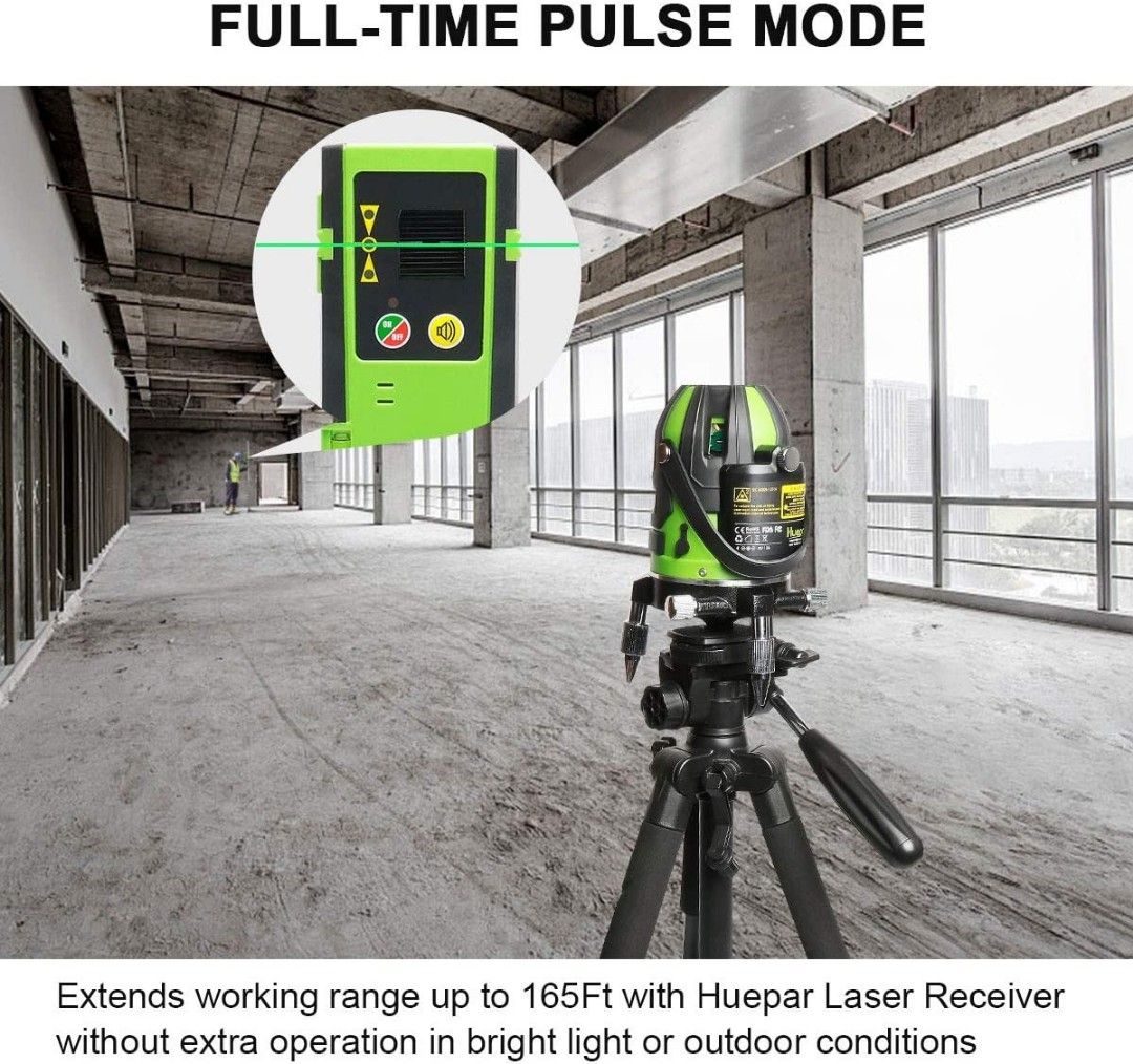 Huepar Green Beam Multi - Line Laser Level -Four Vertical and One ...